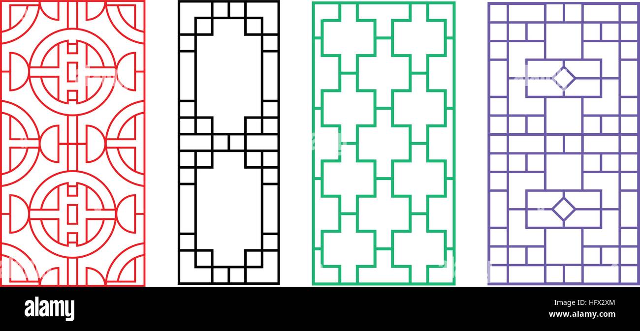 Chinese ornament for door, window, wall and fence, vector Stock Vector ...