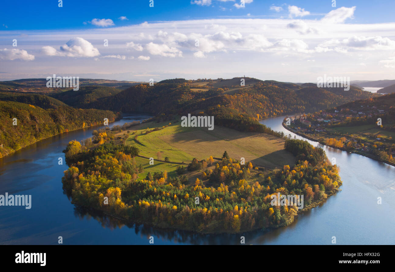 Famous view on Vltava river, Slapy dam, Czech Republic Stock Photo - Alamy
