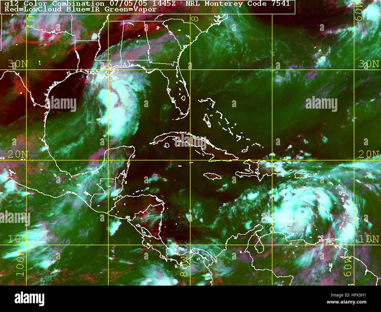 050705-N-0000X-004 Gulf of Mexico (July 5, 2005) Ð Satellite image ...
