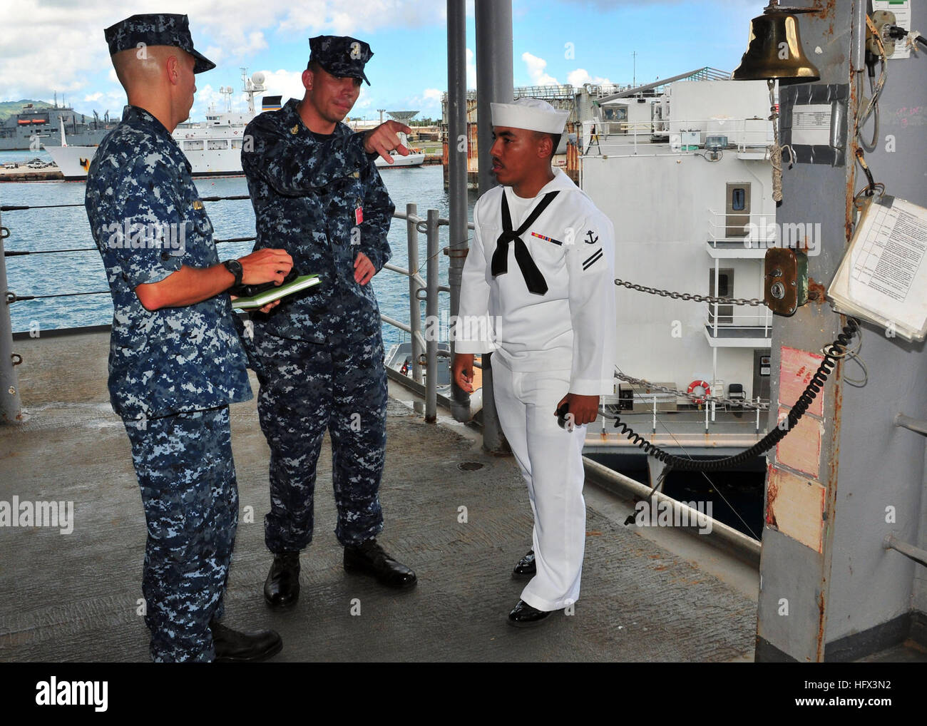 Seaman Apprentice receives instruction aboard USS Frank Cable (AS 40 ...