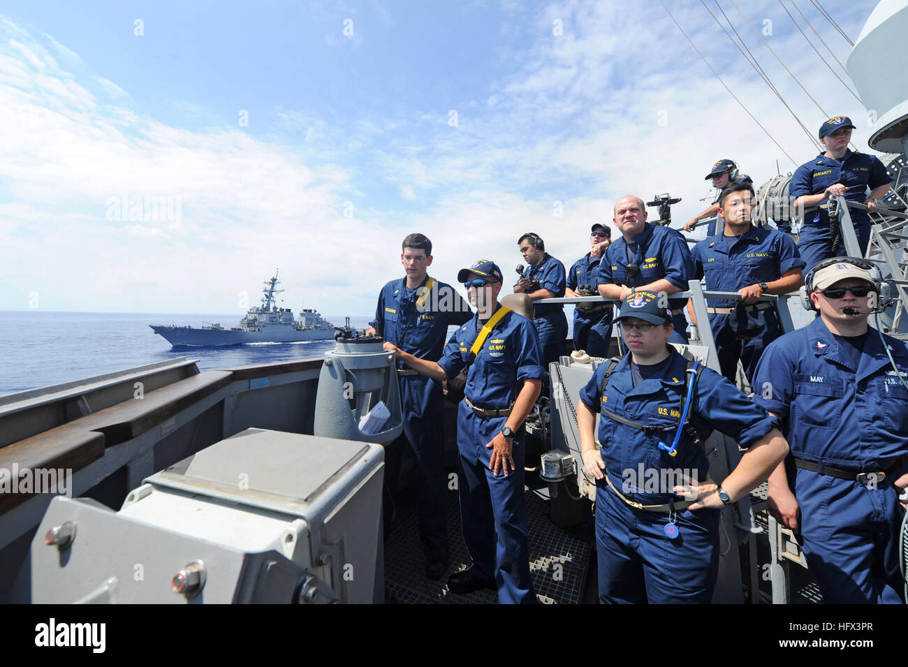 MEDITERRANEAN SEA (Sept. 6, 2013) Cmdr. Dave Stoner, second from left ...
