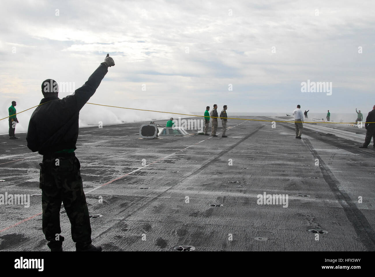 Aviation Boatswain's Mate (Equipment) 3rd Class Dominique Winston gives ...