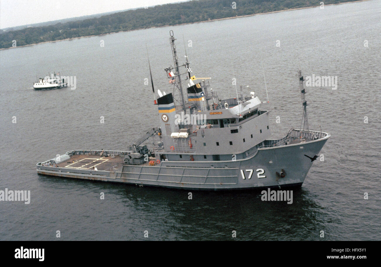 An aerial starboard bow view of the Powhatan class fleet ocean tug USNS ...