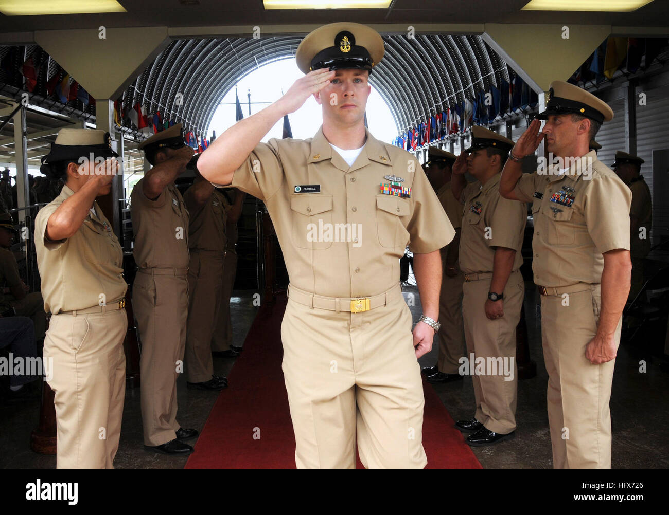Chief Operations Specialist is piped aboard at Commander, U.S. Pacific ...