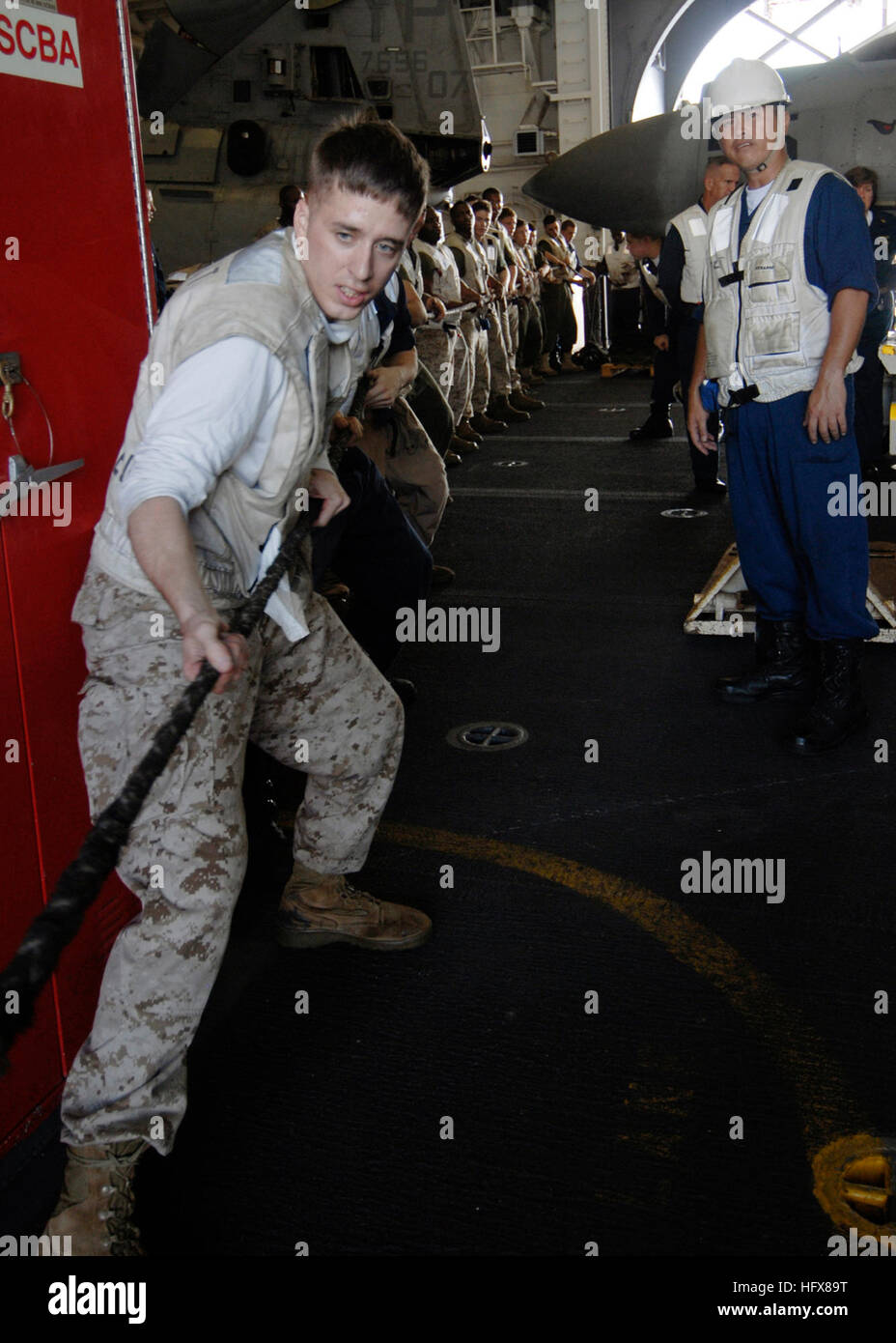 090426-N-6552M-026 INDIAN OCEAN (April 26, 2009) Sailors and Marines ...