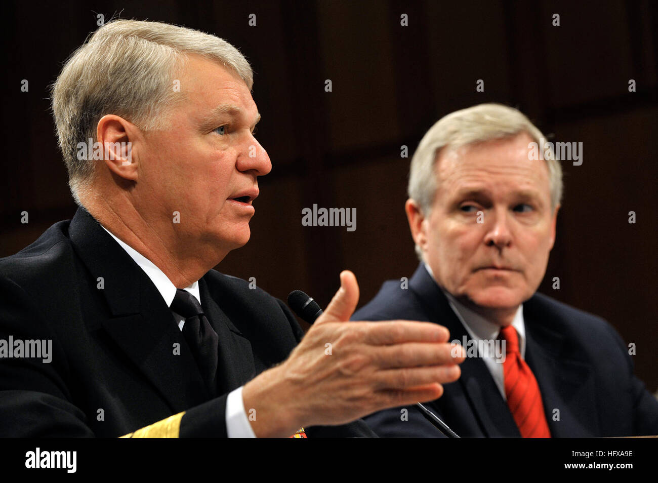 The honorable ray mabus and chief of naval operations hi-res stock ...