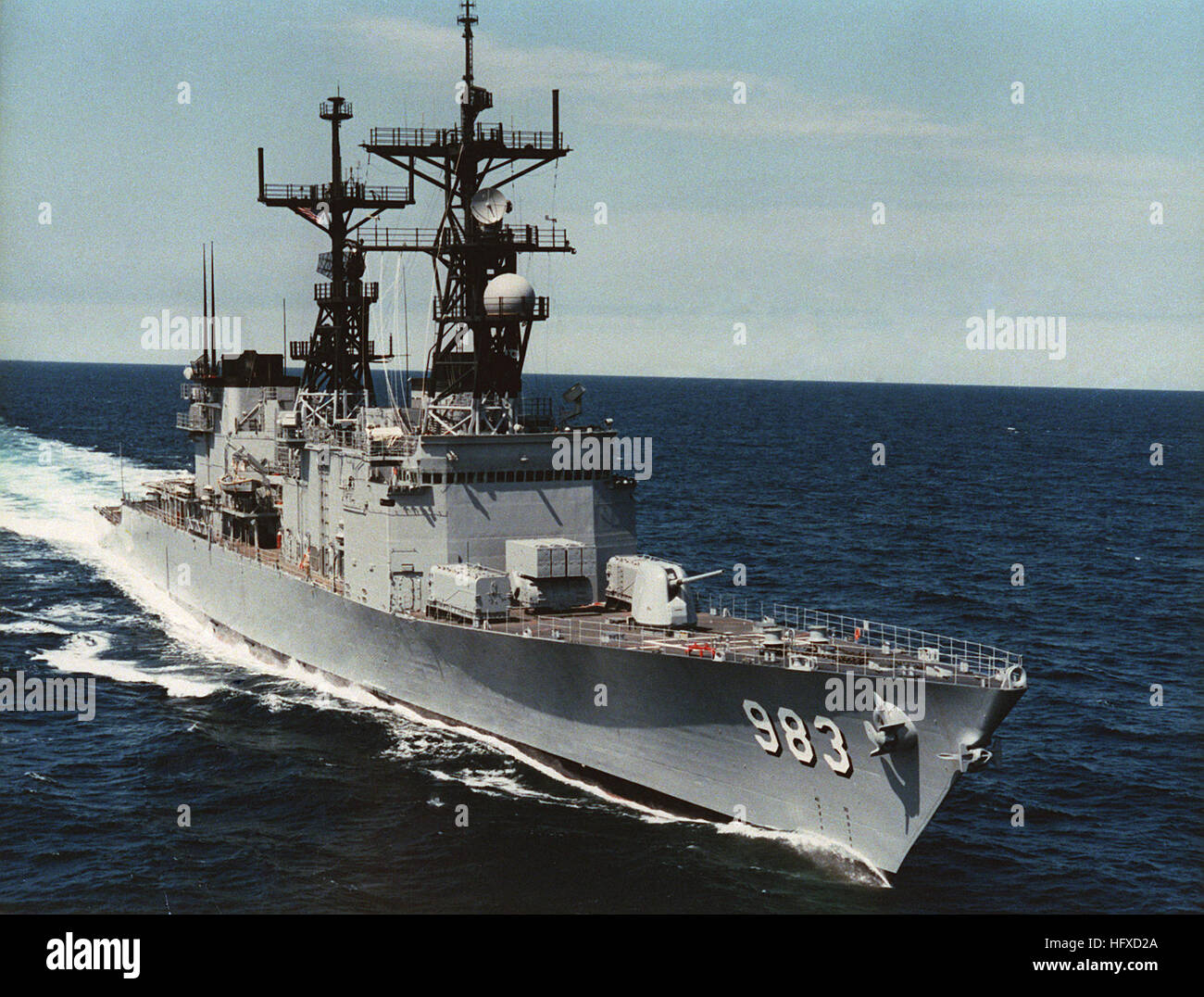 A starboard bow view of the Spruance class destroyer USS JOHN RODGERS ...