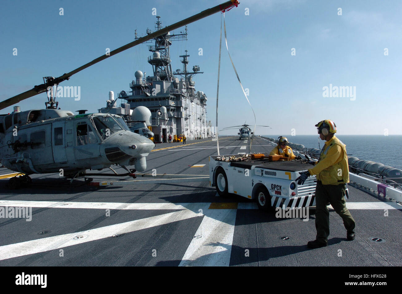 Us navy flight deck tractor hi-res stock photography and images - Alamy