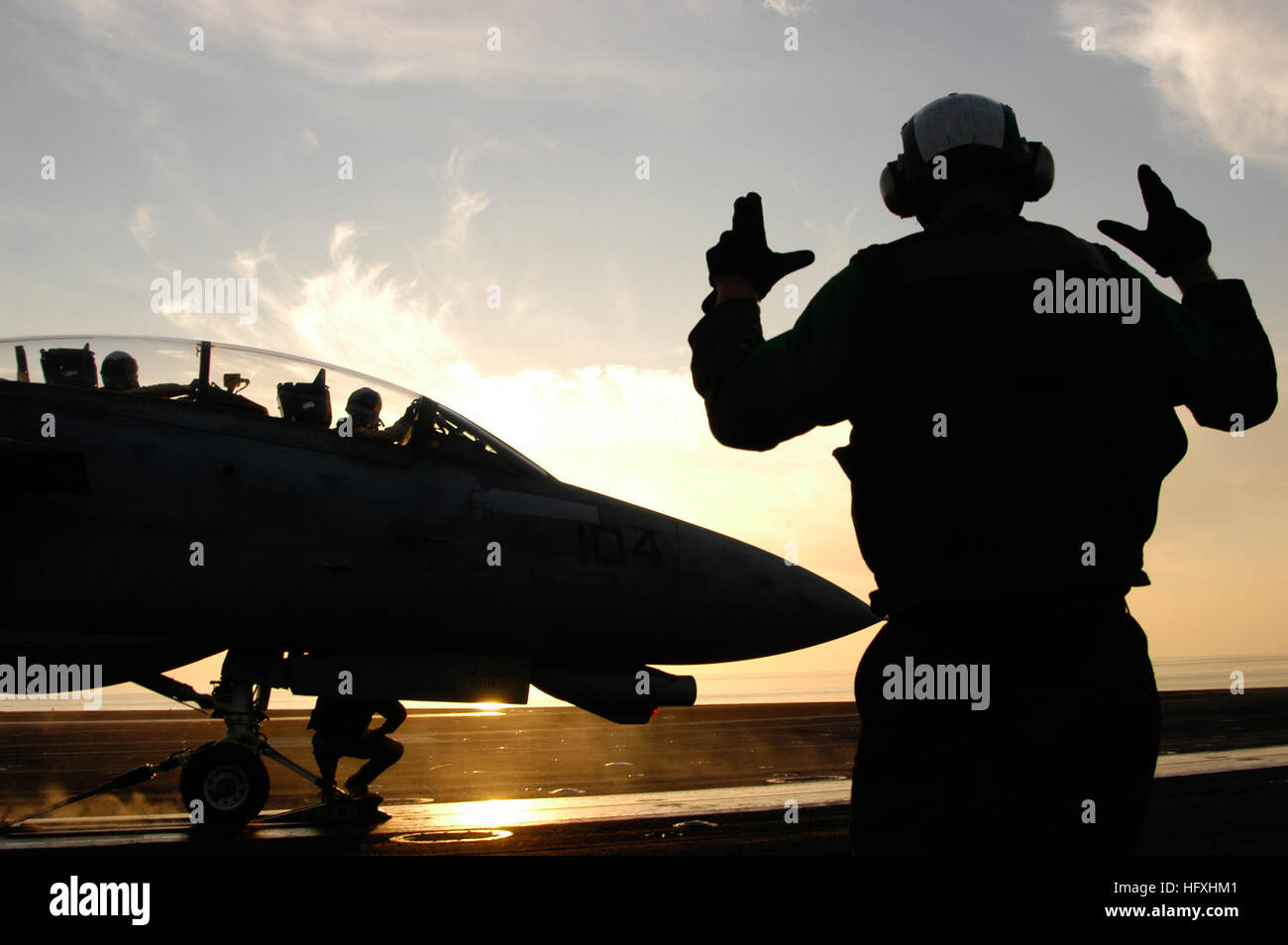 Flight deck officer directs hi-res stock photography and images - Alamy