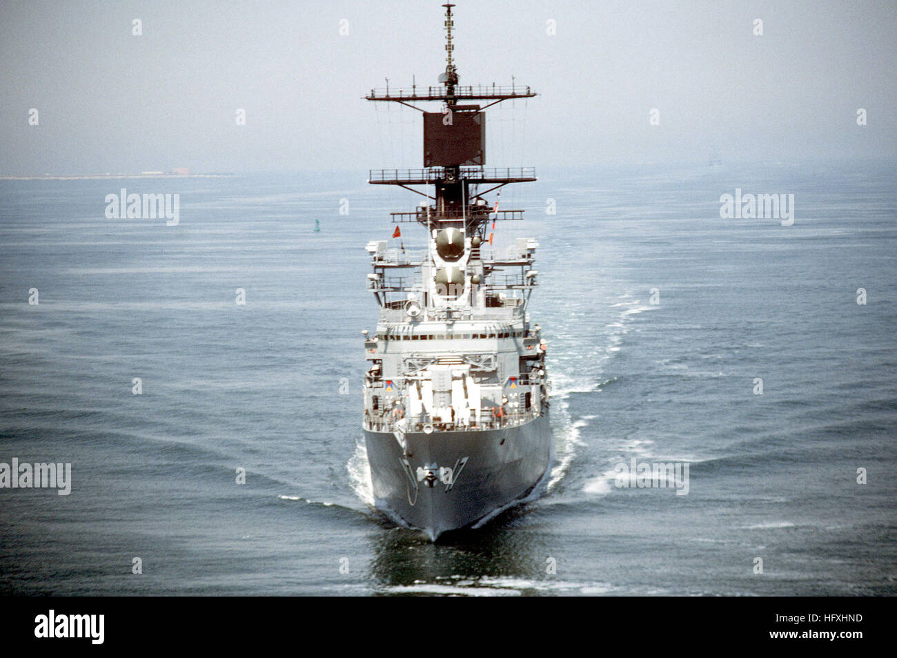 A bow view of the guided missile cruiser USS YARNELL (CG 17) underway ...