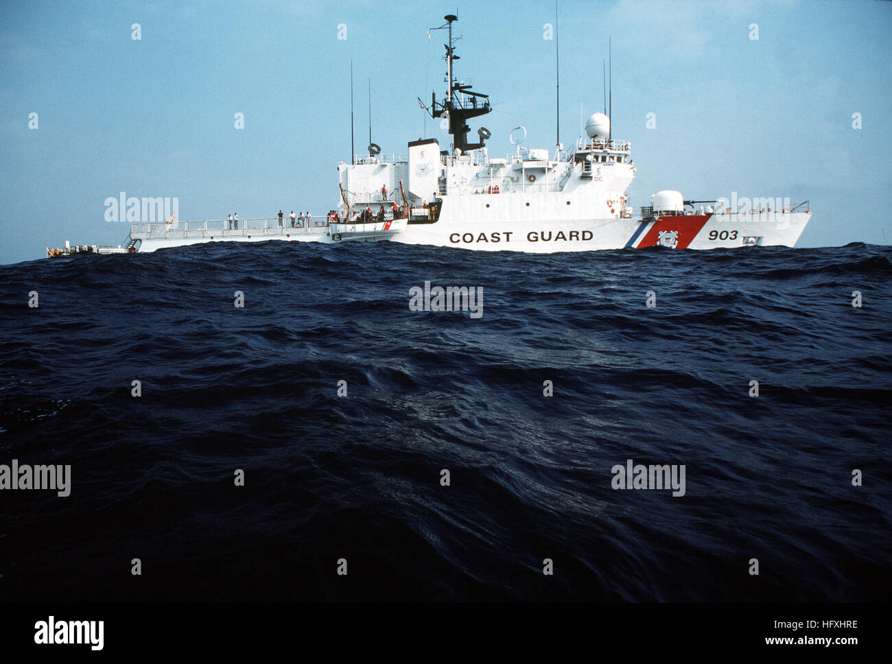 A starboard beam view of the Coast Guard cutter USCGC HARRIET LANE ...