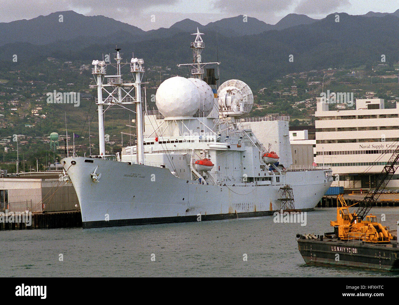 The Military Sealift Command missile range instrumentation ship USNS ...