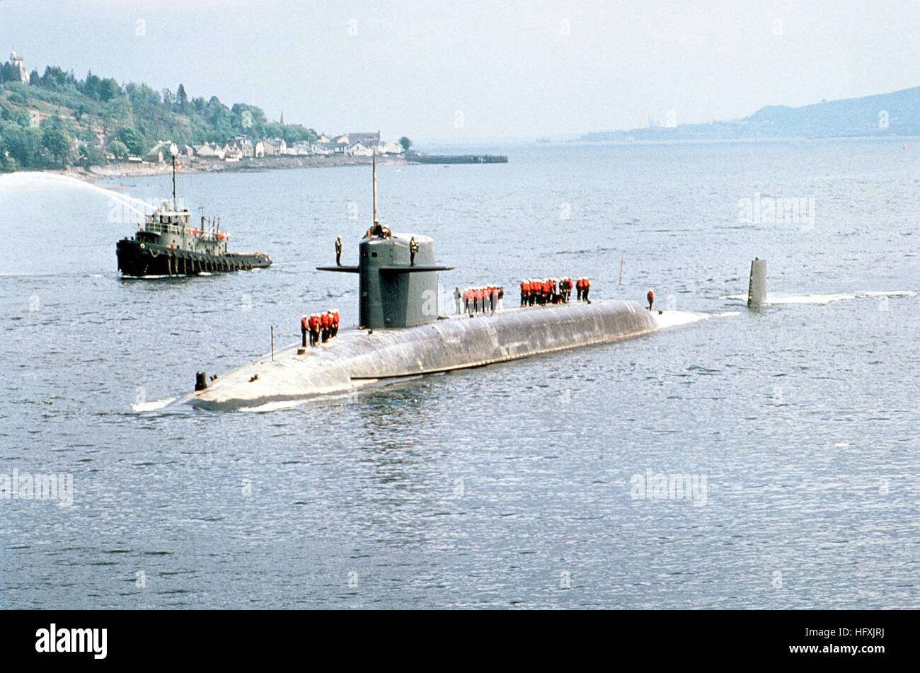 The nuclear-powered strategic missile submarine USS JOHN C. CALHOUN ...