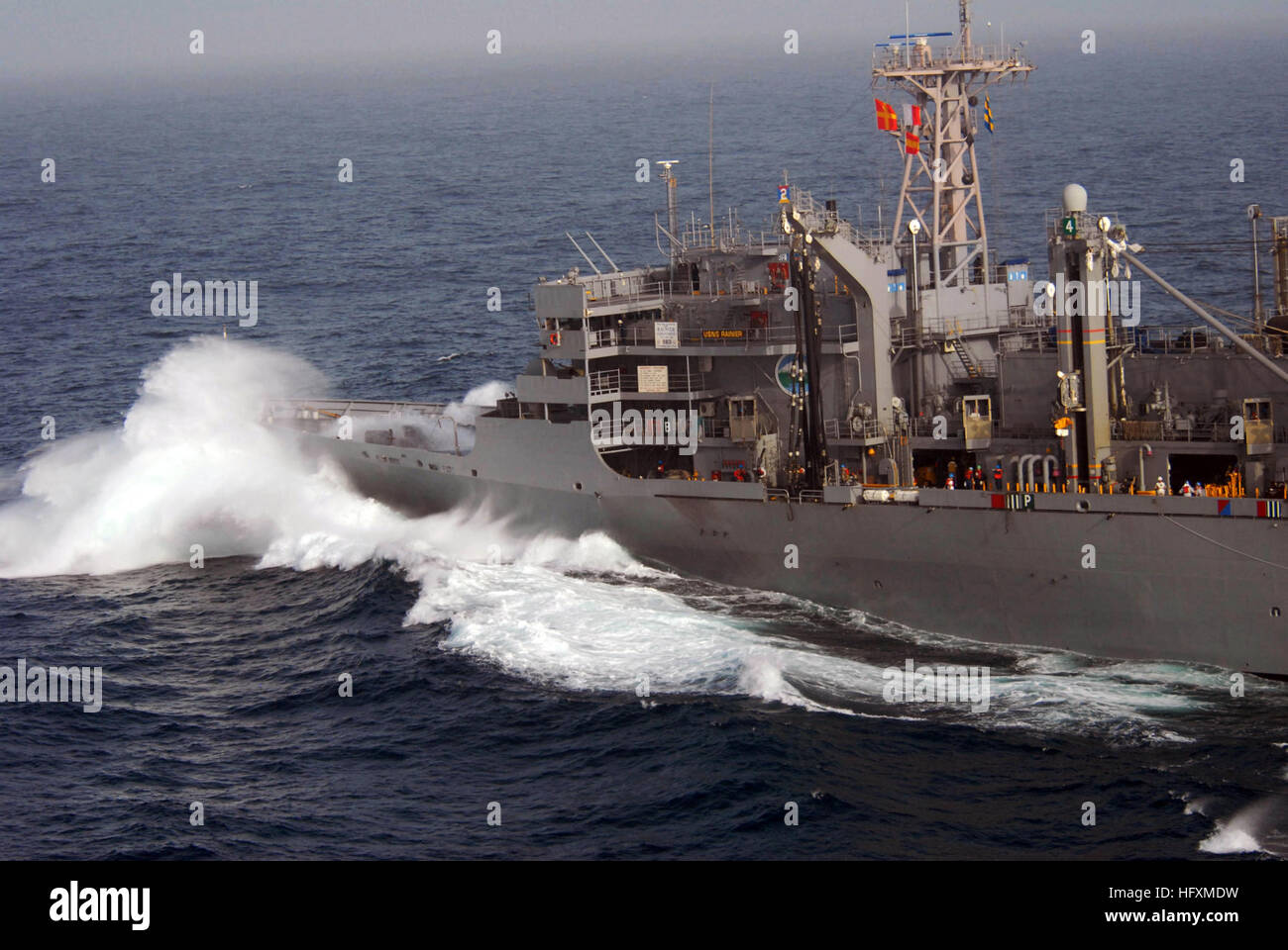 Fast combat support ship usns rainier t aoe 7 hi-res stock photography ...