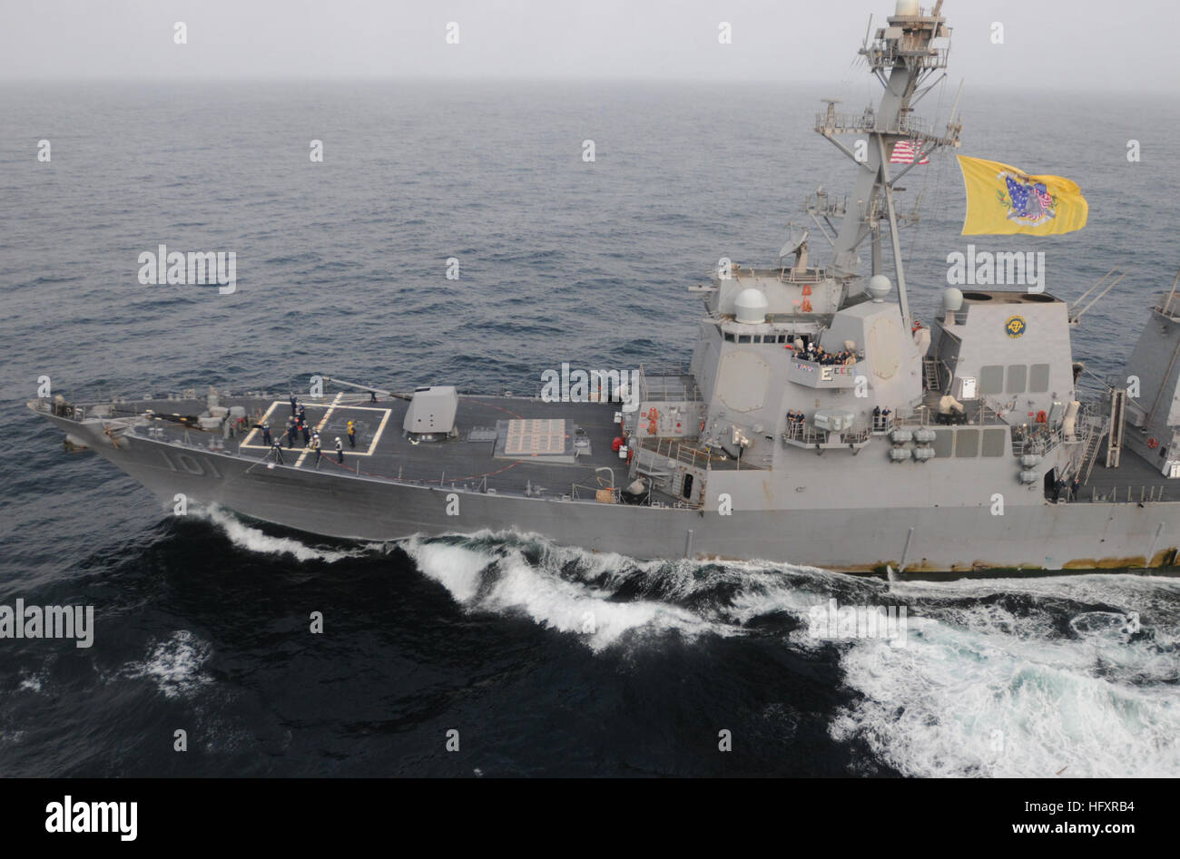 The Arleigh Burke-class Destroyer USS Gridley steams alongside the ...