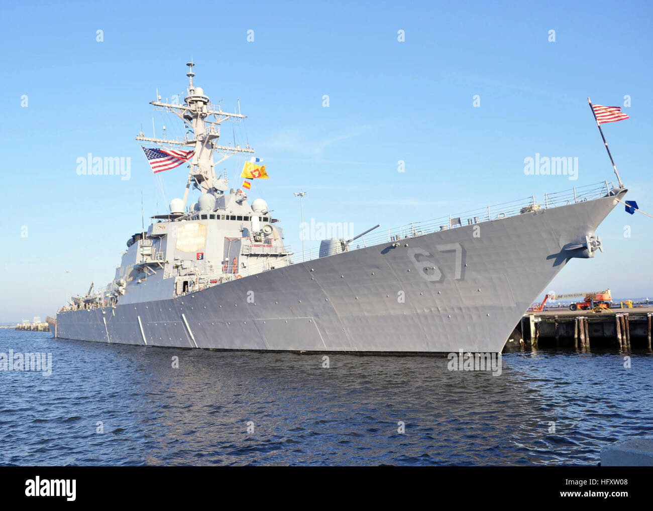 Guided-missile destroyer USS Cole (DDG 67) is pierside at Naval Station ...