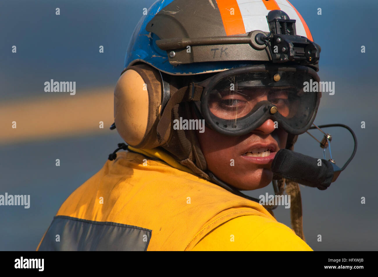 Us navy flight deck tractor hi-res stock photography and images - Alamy