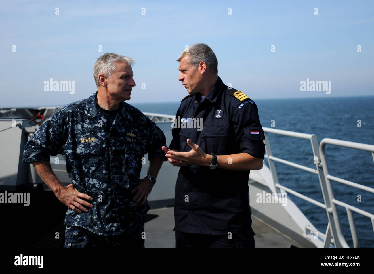 110608-N-BQ817-193 BALTIC SEA (June 8, 2011) Rear Adm. Clifford Sharpe, commander of Carrier ...