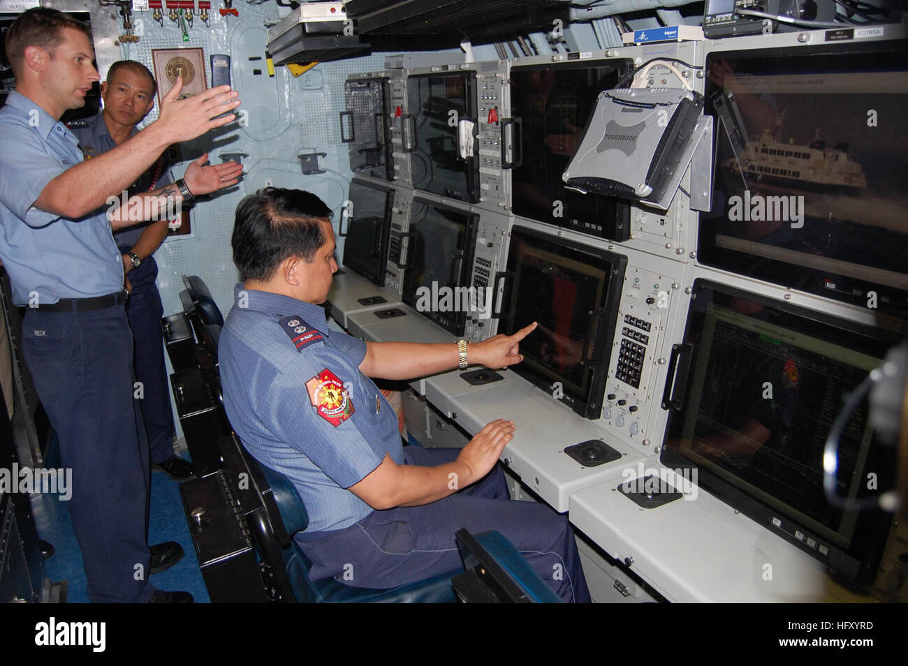 Aboard Sea Wolf-class submarine USS Connecticut (SSN 22), a fire ...