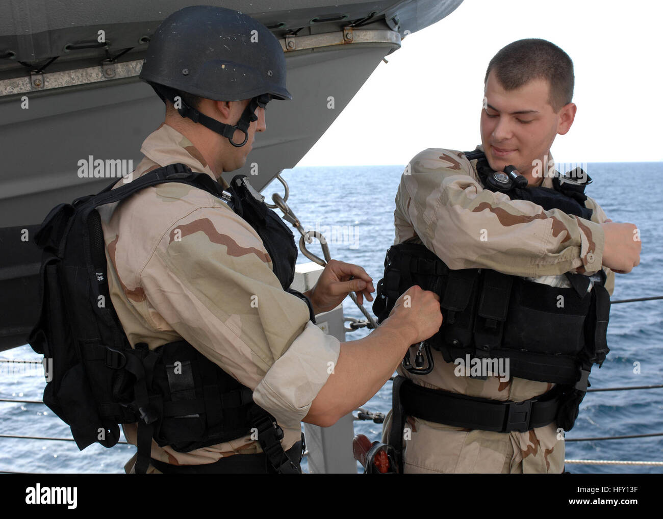 Visit, board, search and seizure team aboard Arleigh Burke-class guided ...