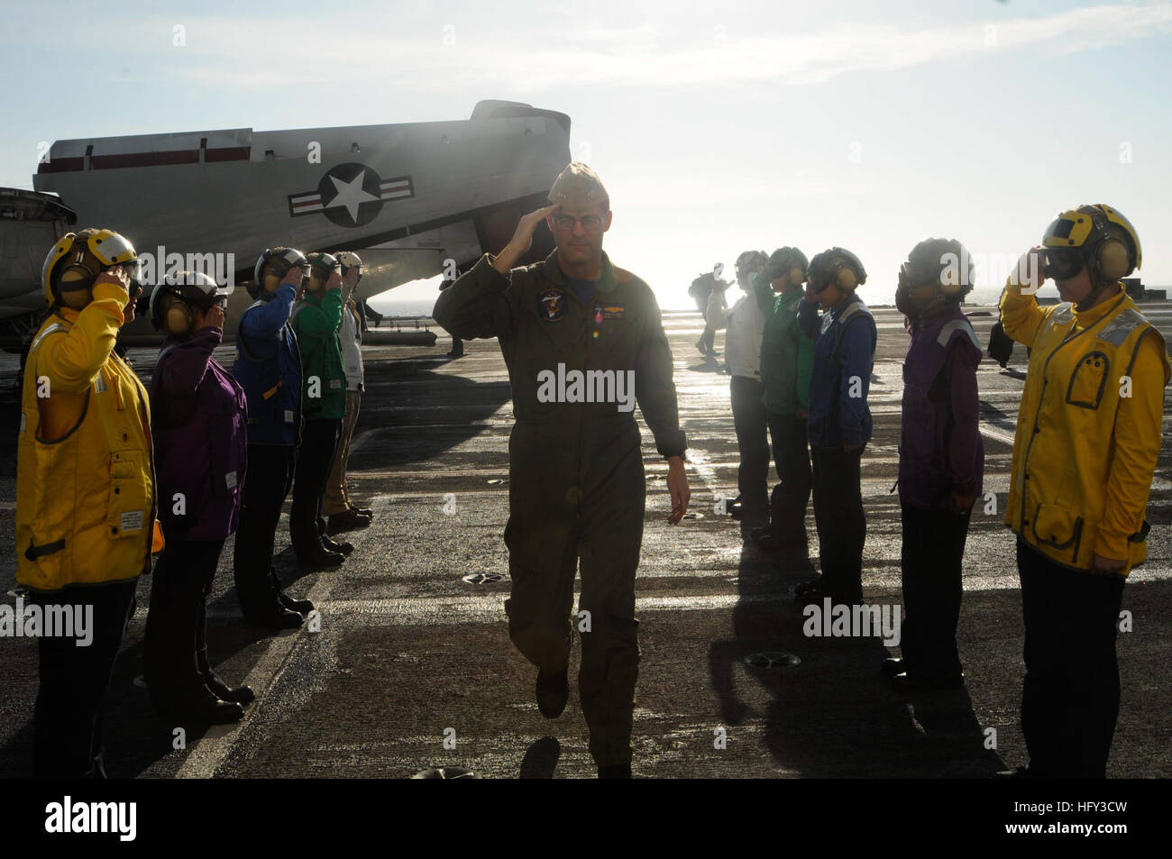 Rainbow side boys render honors to Vice Adm. John Bird, Commander U.S ...
