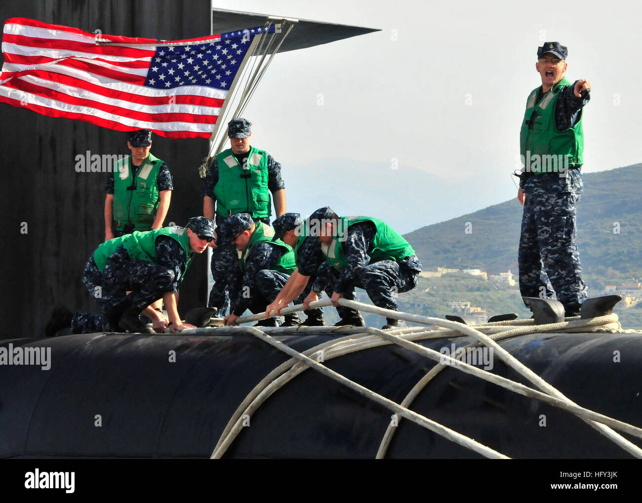 100309-N-0780F-089 SOUDA BAY, Greece (March 9, 2010) Crewmembers ...