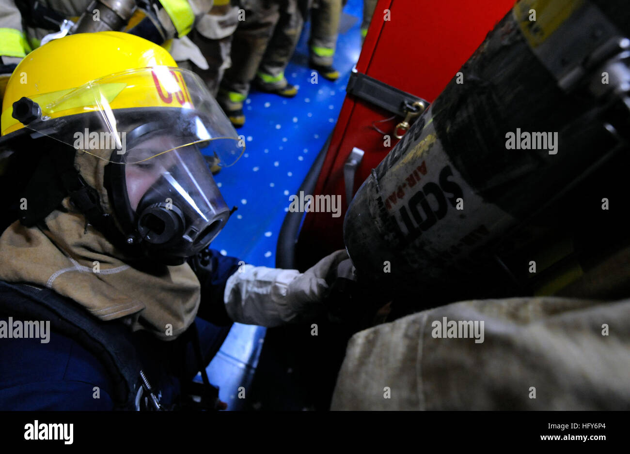 Engine room fire drill hi-res stock photography and images - Alamy