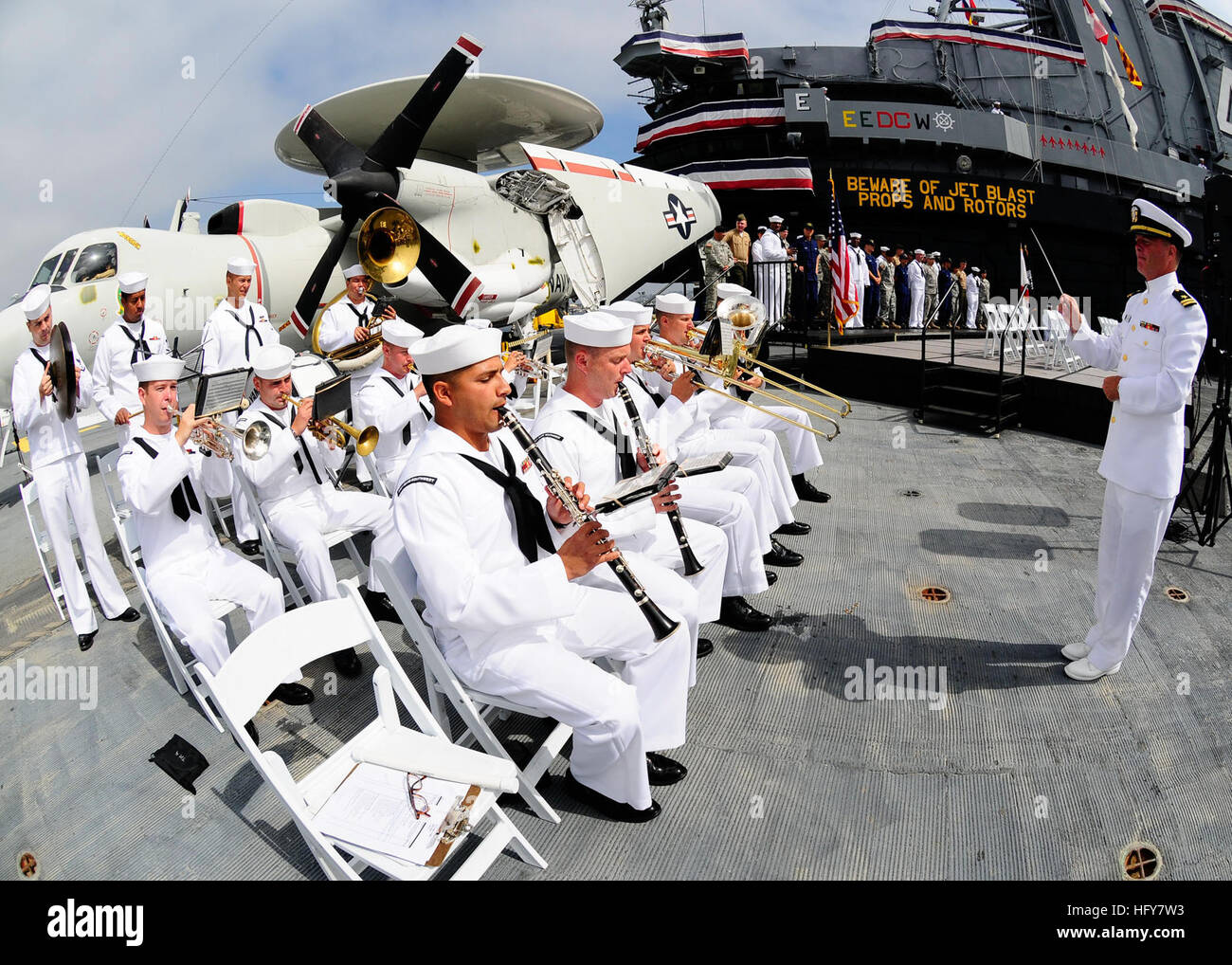 The U.S. Navy Region Southwest band performs aboard USS Midway Museum ...