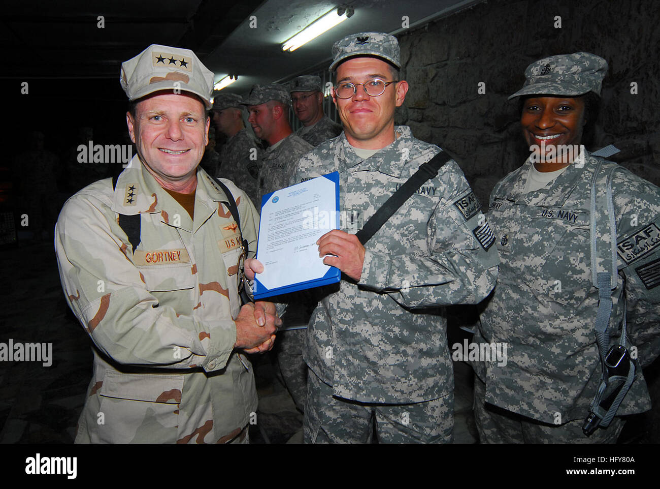Kabul, Afghanistan - Vice Adm. Bill Gortney, left, Commander, U.S. Navy ...
