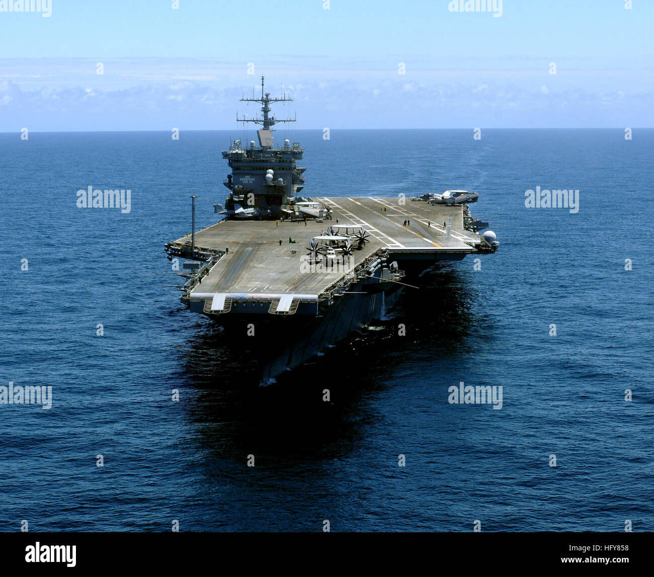USS Enterprise (CVN 65) operates in the Atlantic Ocean performing fleet ...