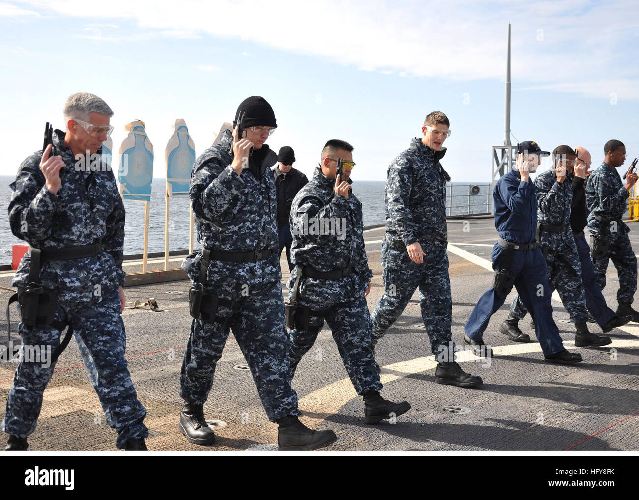 100614-N-5483N-206 BALTIC SEA (June 14, 2010) Sailors walk to the seven ...