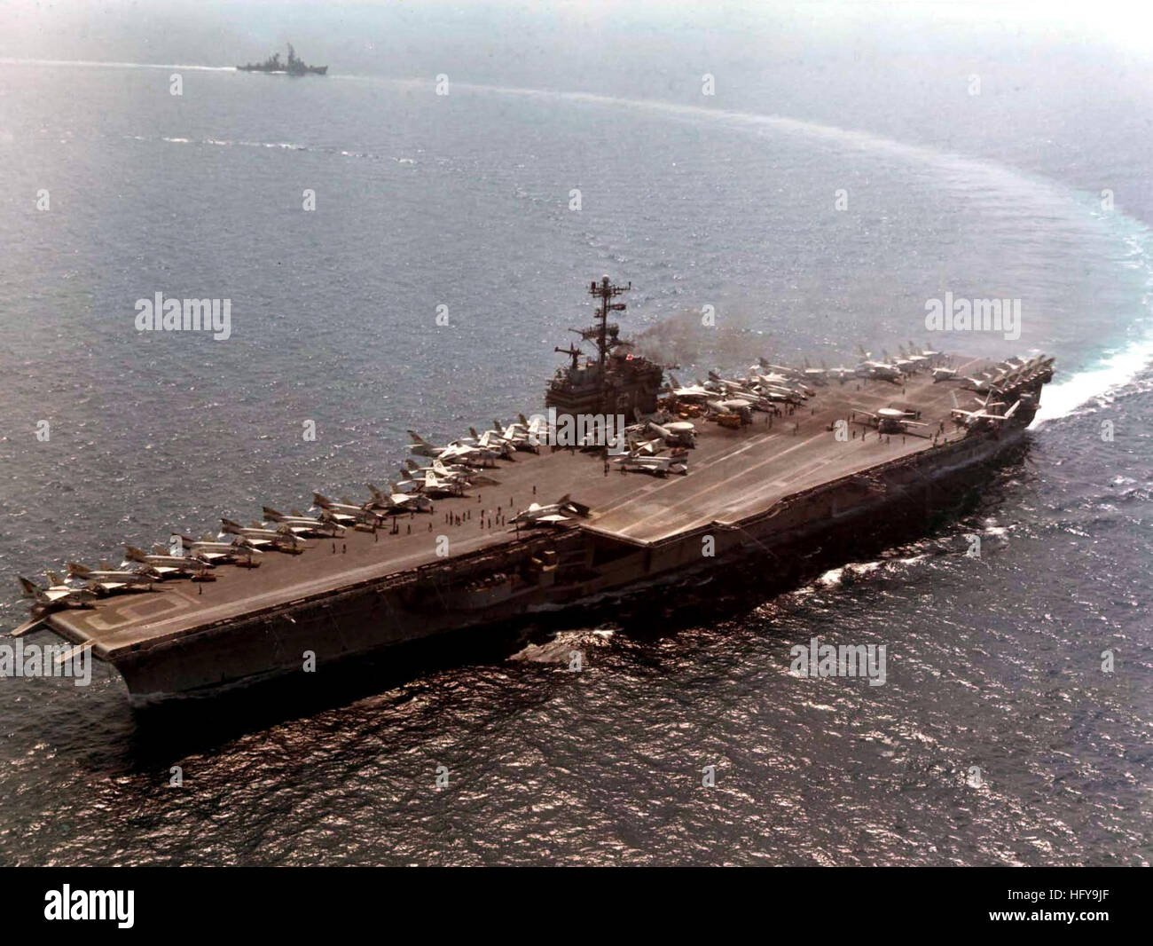 USS Ranger (CVA-61) underway in the early 1970s Stock Photo - Alamy