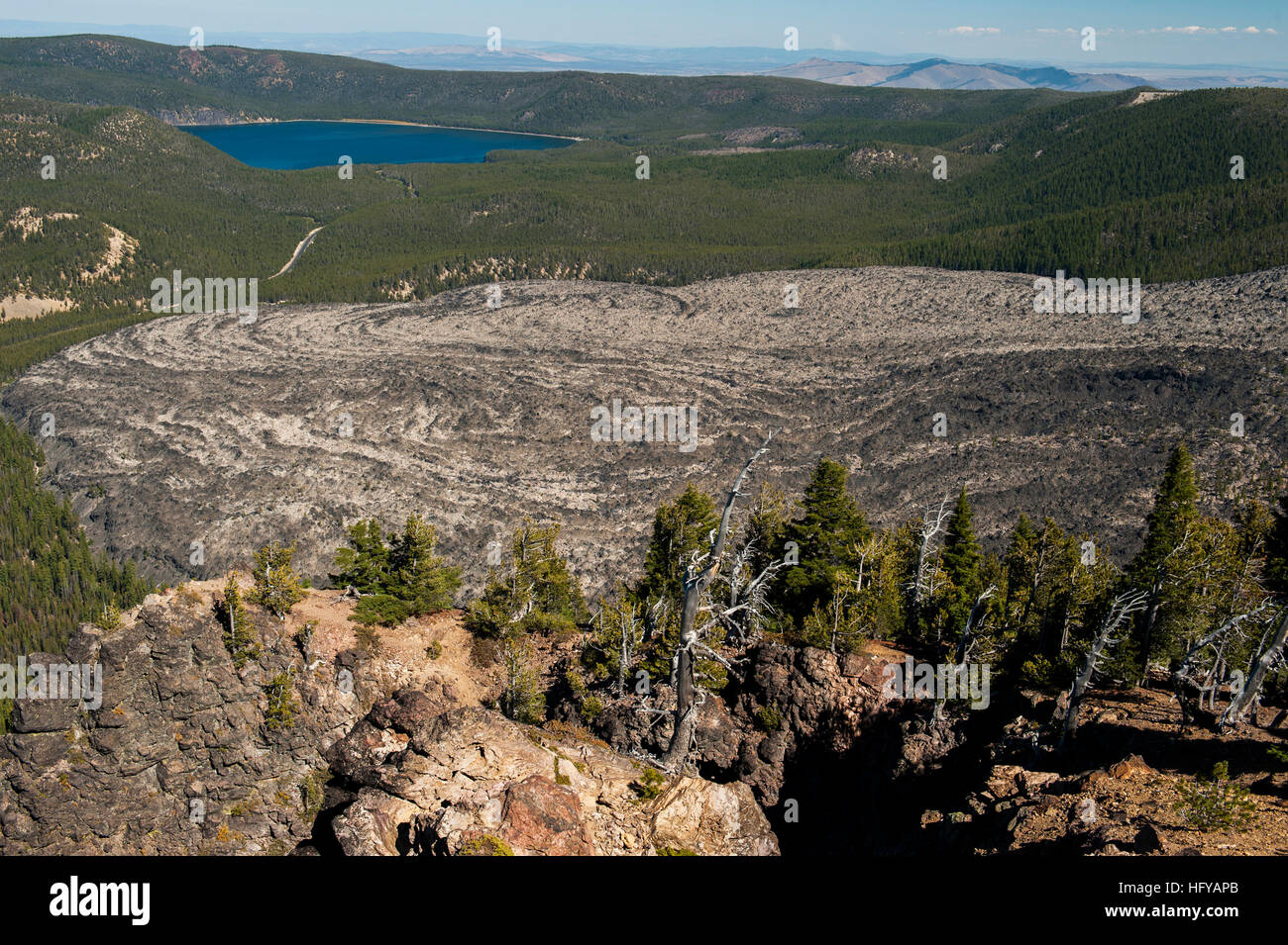 The Big Obsidian Flow in Oregon's Newberry Crater. It is lava mixed with volcanic glass, and ...