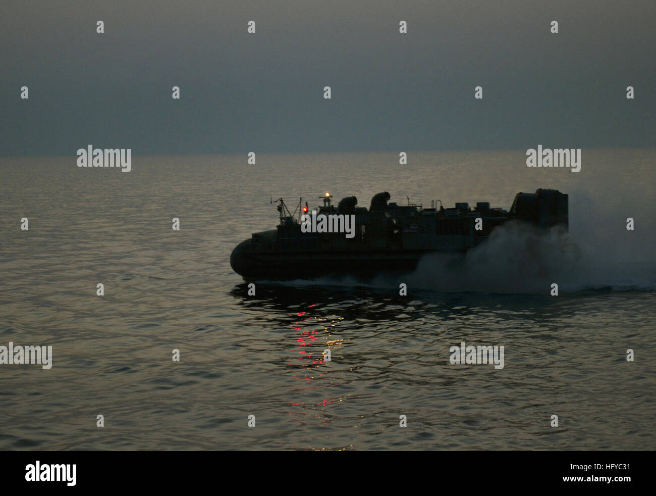 A landing craft air cushion (LCAC) assigned to the amphibious dock ...