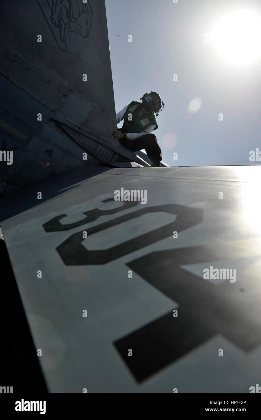 101026-N-6889J-065 ATLANTIC OCEAN (Oct. 26, 2010) A Sailor assigned to ...