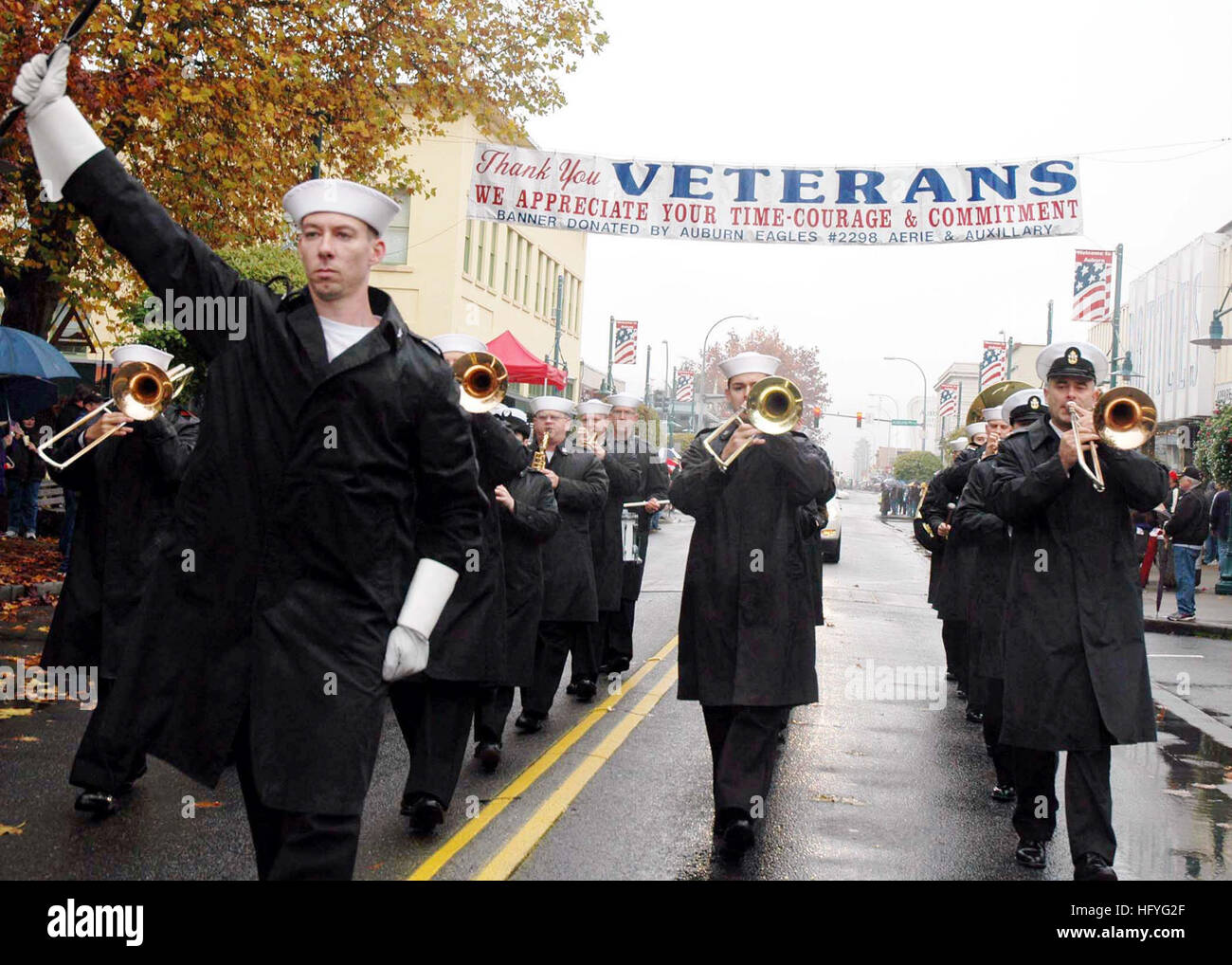 Band drum major leads marching band hi-res stock photography and images ...