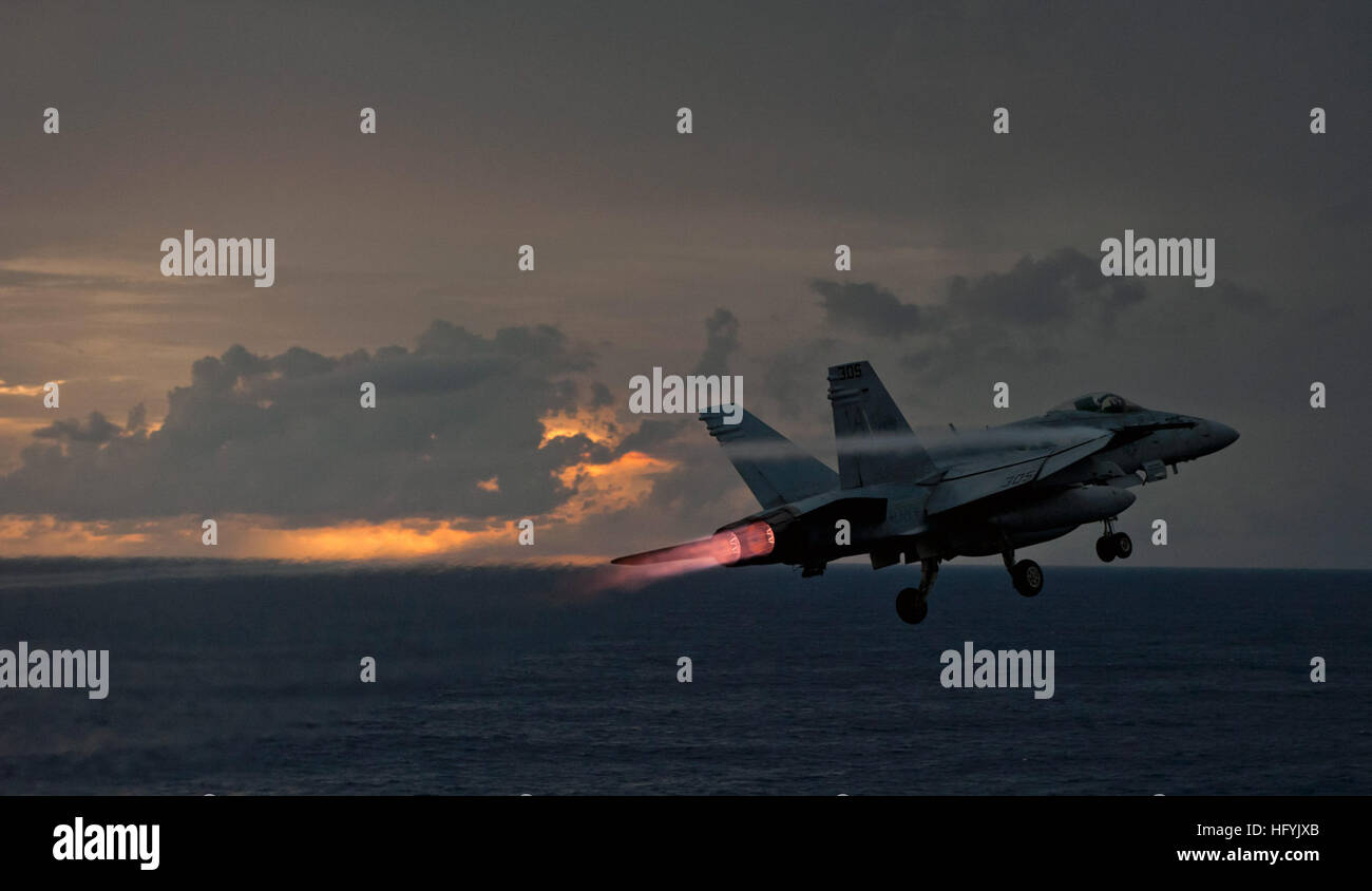An F/A-18C Hornet assigned to Strike Fighter Squadron (VFA) 113 takes ...