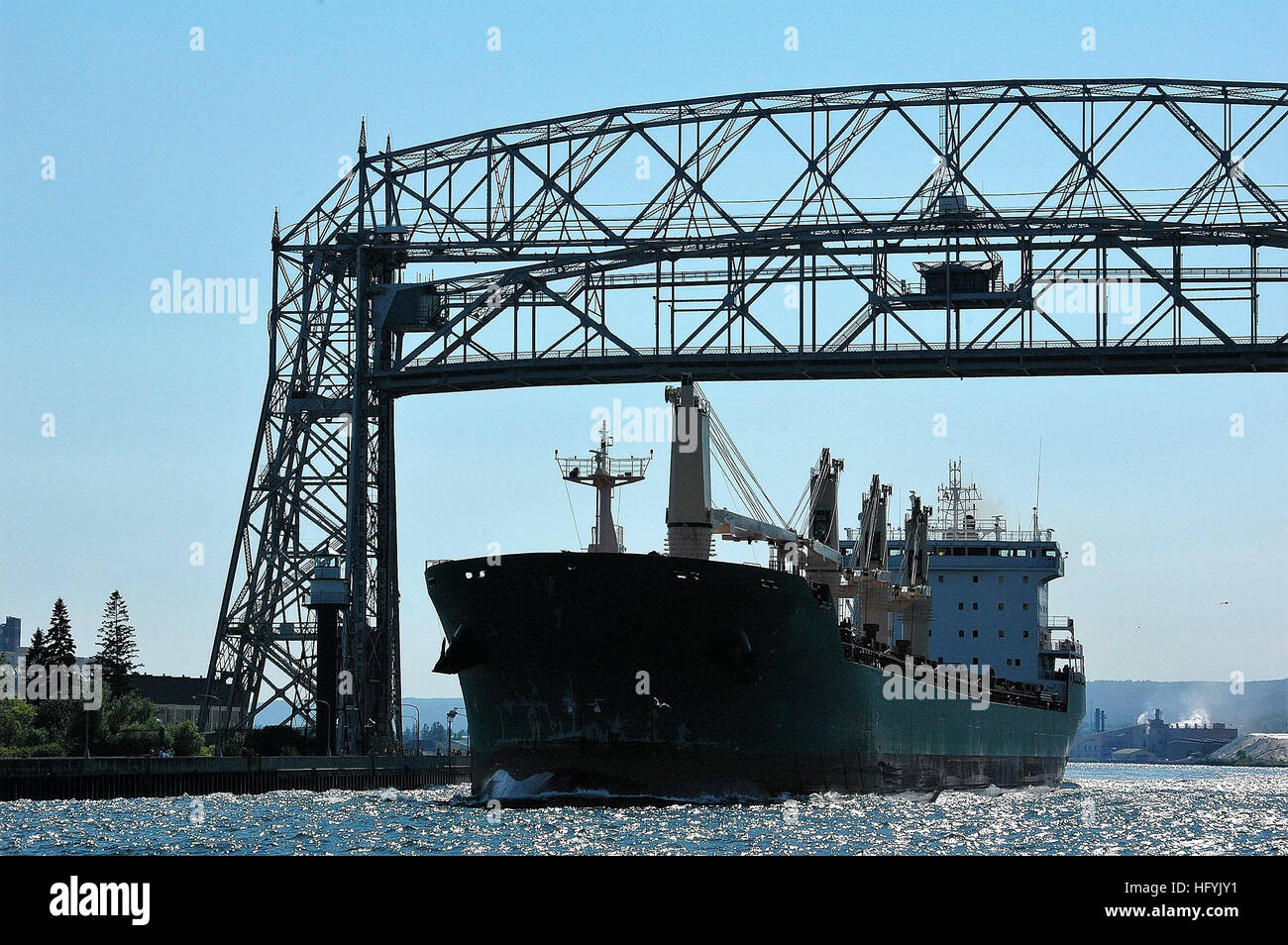 Large freighter leaving port in Duluth, MN Stock Photo - Alamy
