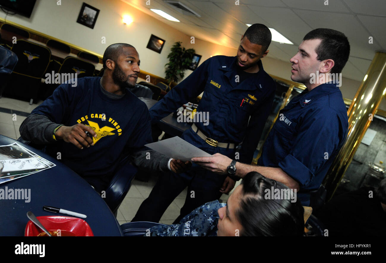 110217-N-8040H-454 ARABIAN SEA (Feb. 17, 2011) Jarrett Bush, a ...