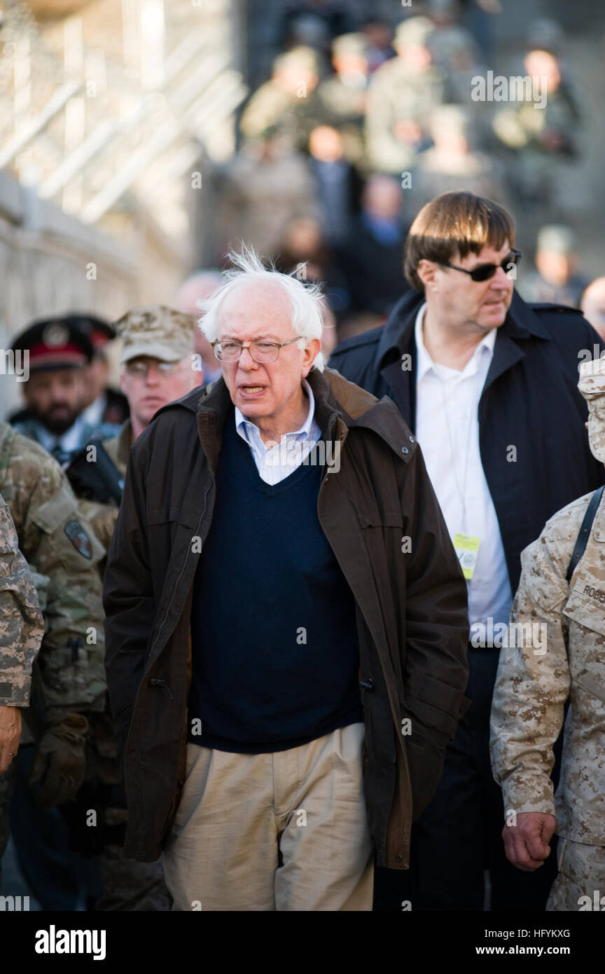 Sen. Bernie Sanders, I-Vt., walks the Afghan National Police Academy ...