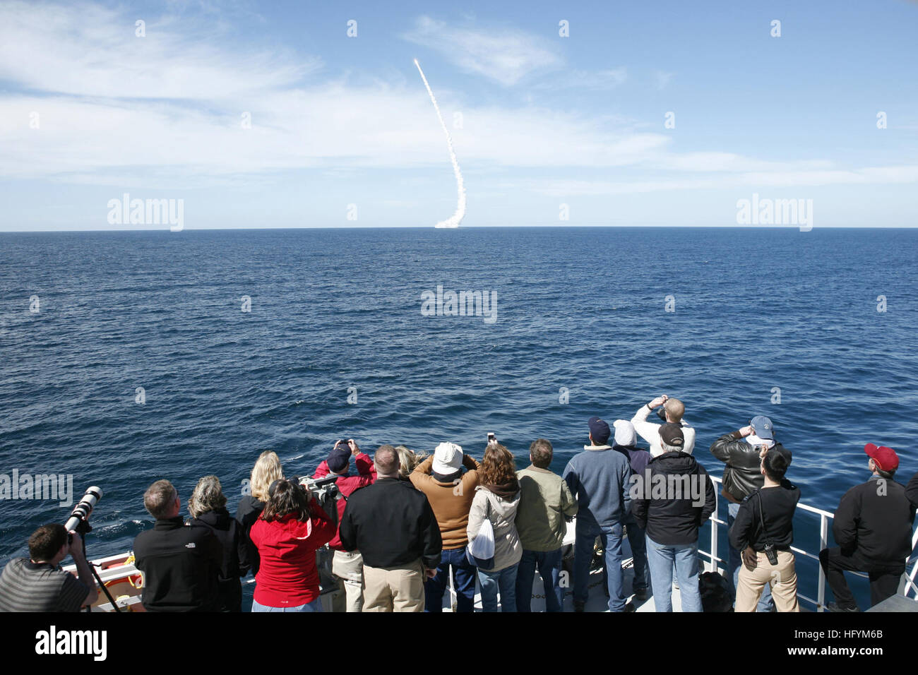 USNS Waters observes the launch of an unarmed Trident II D5 missile ...