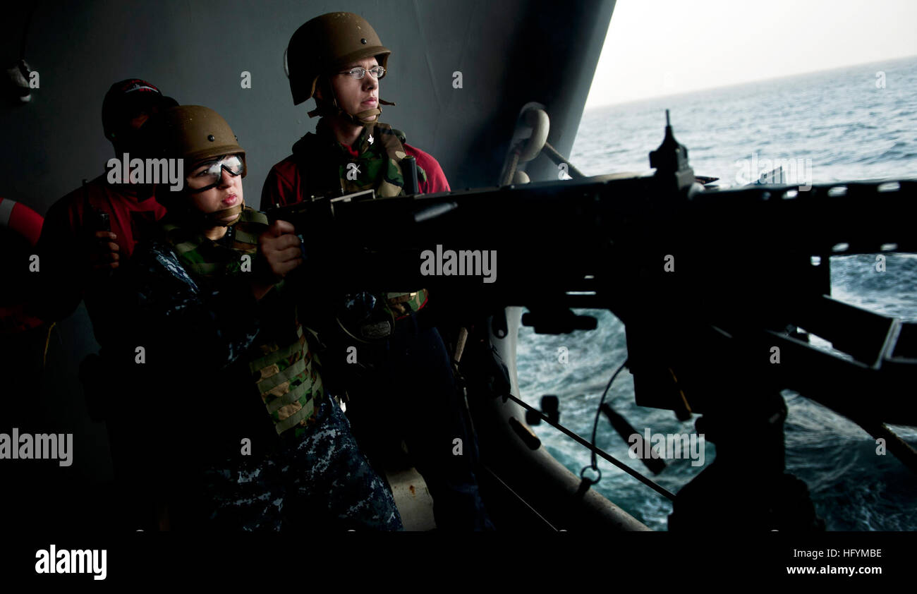 50 caliber machine gun during a gunnery exercise aboard the nimi hi-res ...