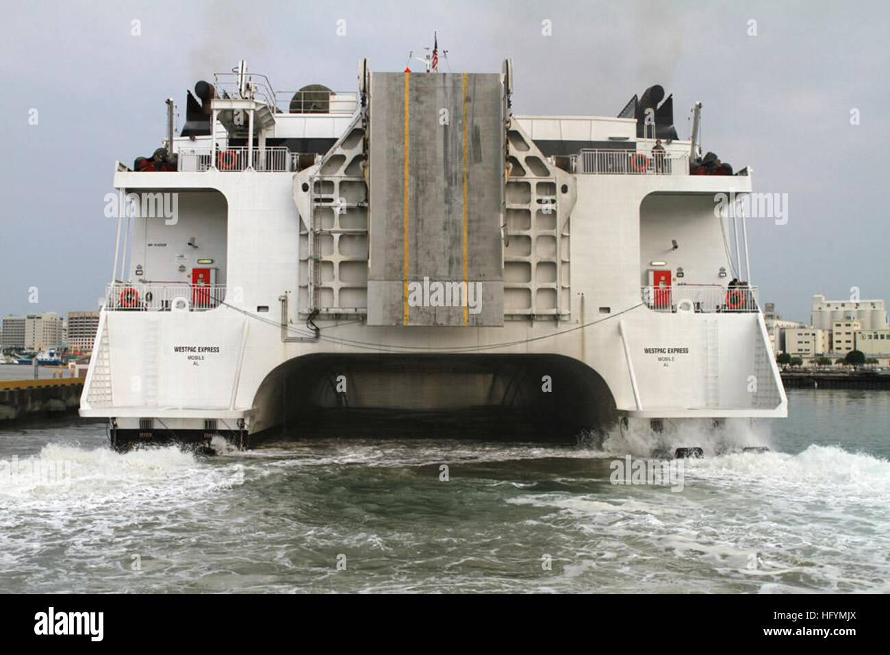 The Westpac Express High Speed Vessel departs Naha Military Port, Japan ...