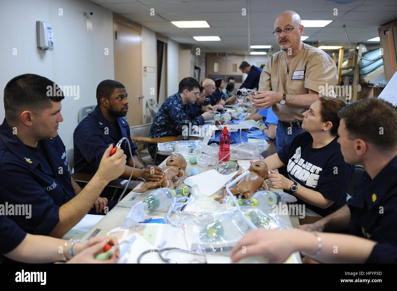 A Helping Babies Breathe training course is conducted aboard USNS ...