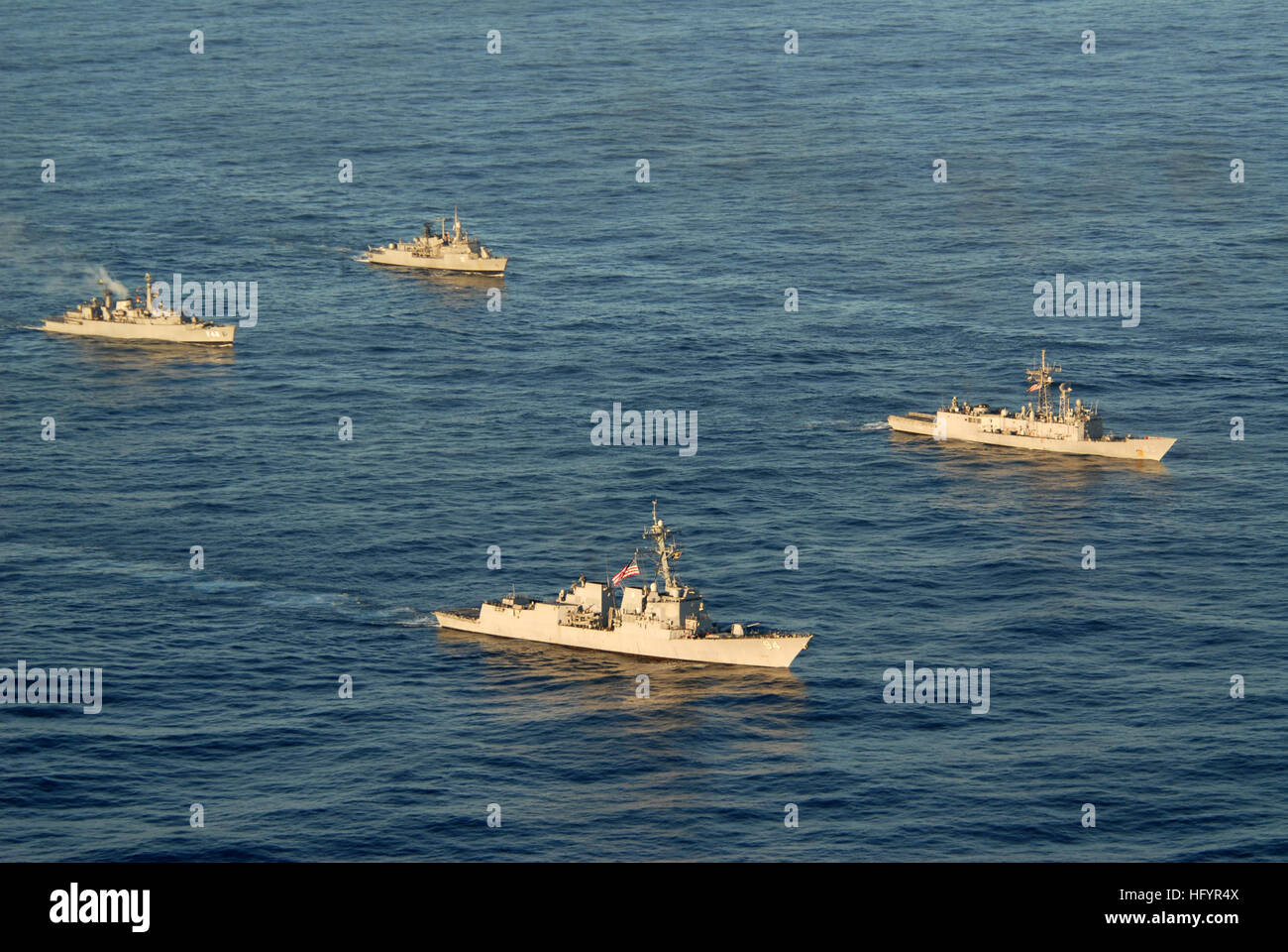Guided-missile destroyer USS Nitze (DDG 94) and guided-missile frigate ...