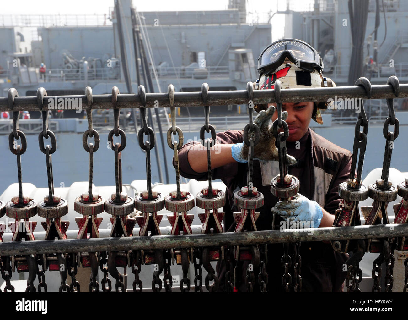 Grease tie down chains hi-res stock photography and images - Alamy