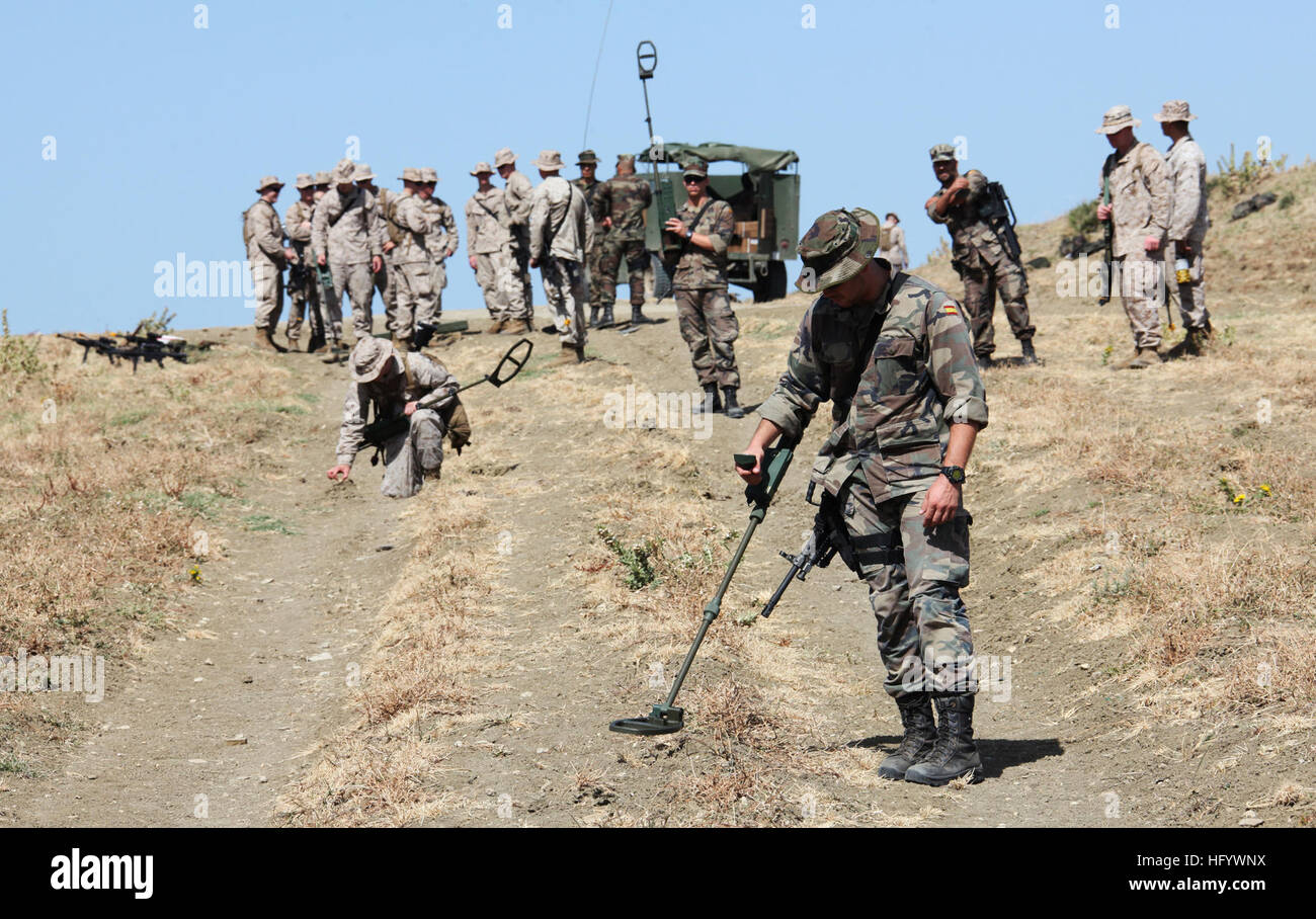U.S. Marines and Spanish marine engineers conduct counter-improvised ...