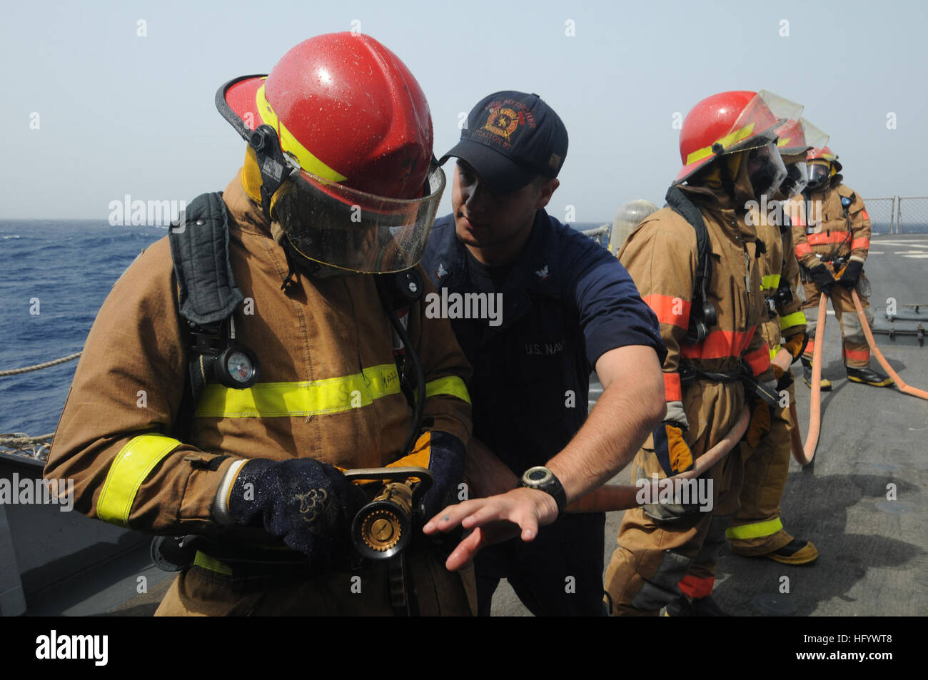 110624-N-XQ375-360 GULF OF ADEN (June 24, 2011) Damage Controlman 3rd ...