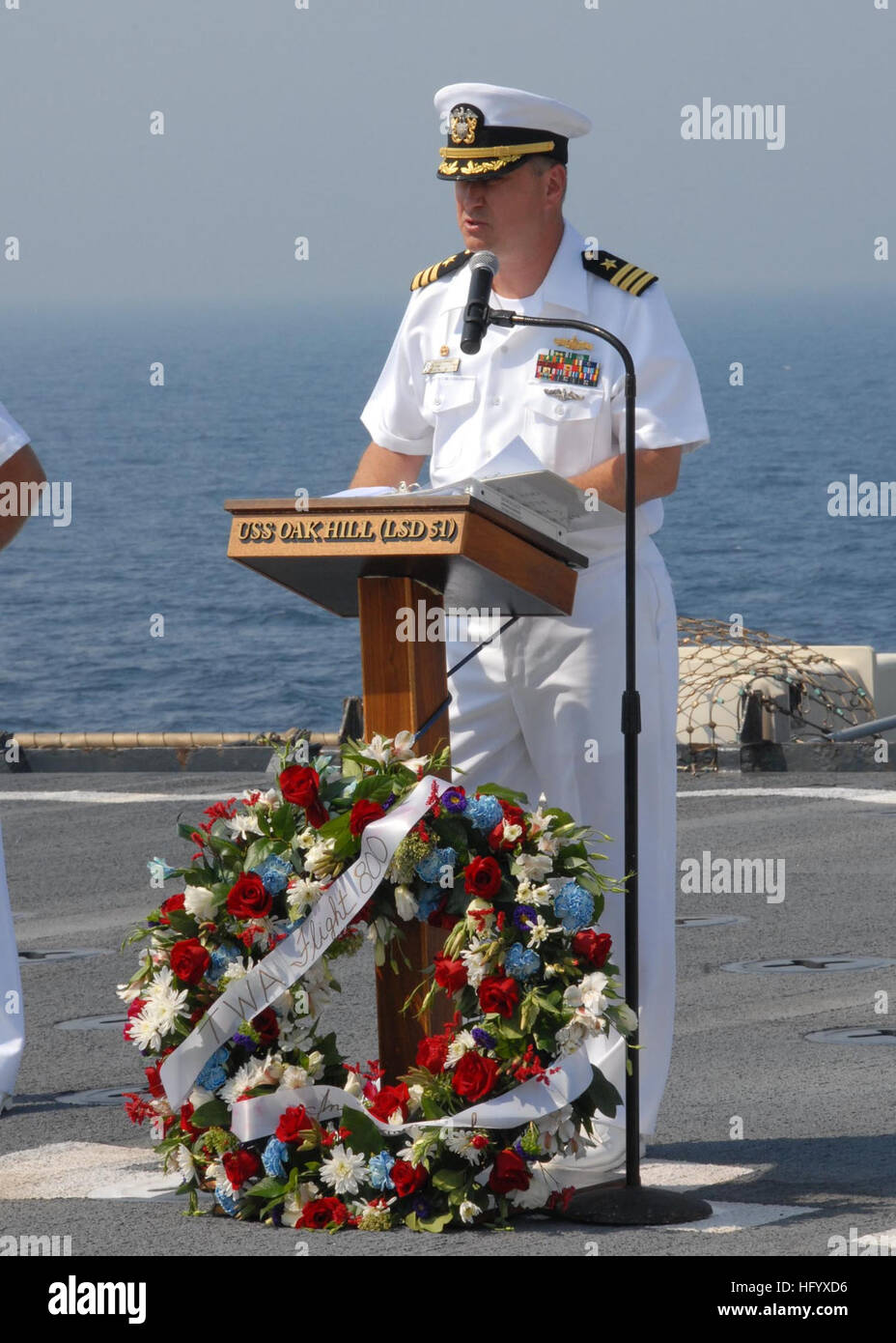 Cmdr. David Bauer, commanding officer of the amphibious dock landing ...