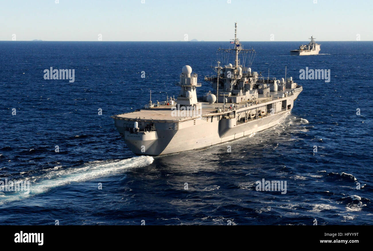 U S 7th Fleet Command Ship Uss Blue Ridge Lcc 19 High Resolution Stock ...